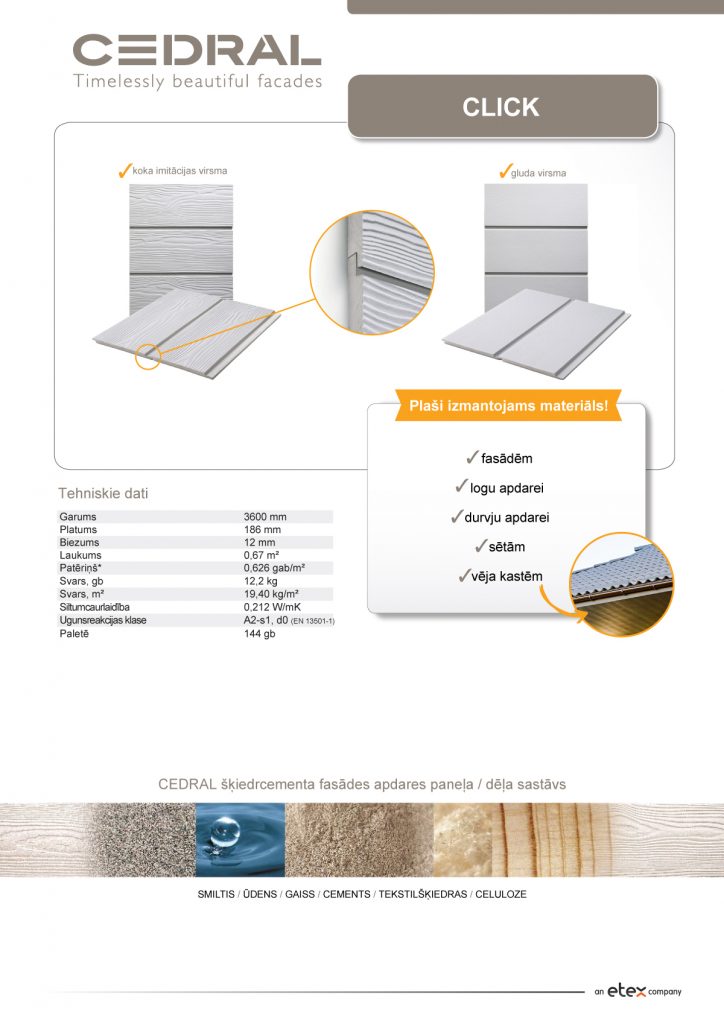 Cedral Click facade finishing boards or planks | Vinteko.lv