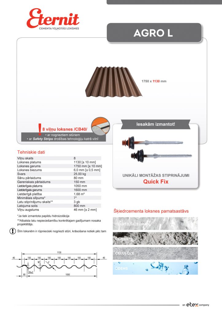 ETERNIT Agro L corrugated sheets - safe waved sheet roofing!