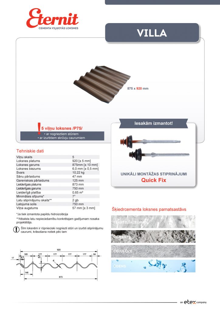 ETERNIT Villa corrugated sheet
